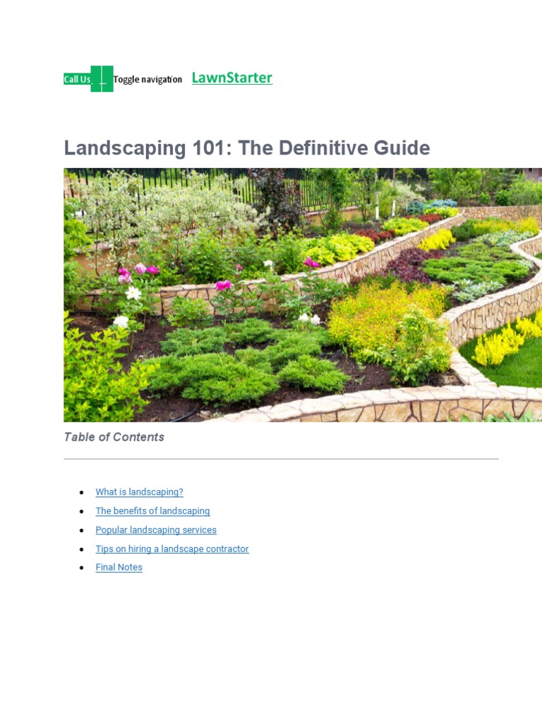 Landscaping 101: The Definitive Guide: Lawnstarter | PDF