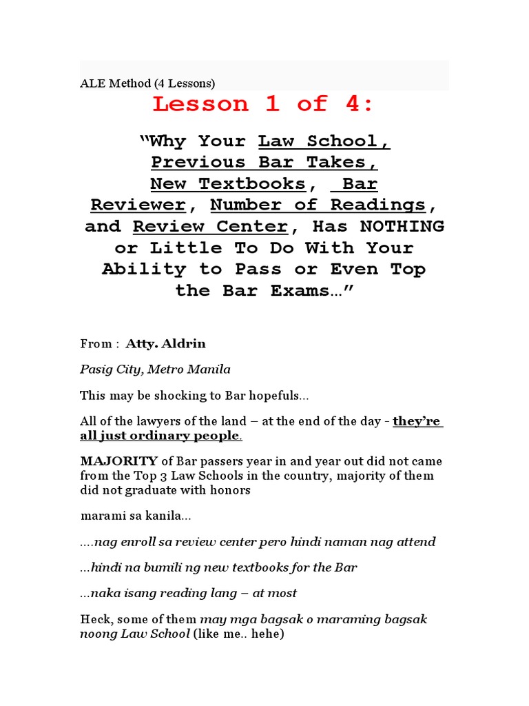 ALE Method | PDF | Career & Growth | Self-Improvement