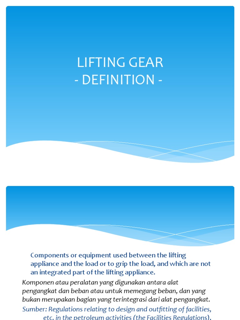Definisi Lifting Gear | PDF