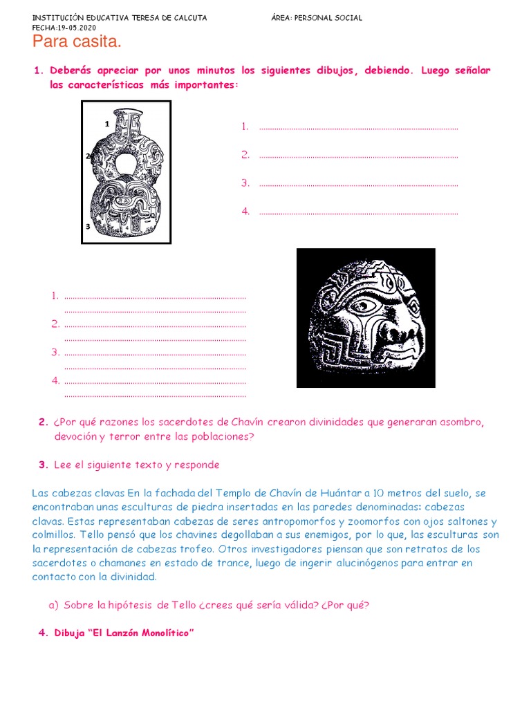Actividad - Cultura-Chavin | PDF | Era precolombina