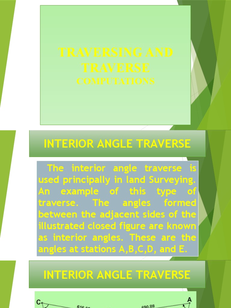 Traversing & Traverse Computations | PDF | Surveying | Cartesian ...