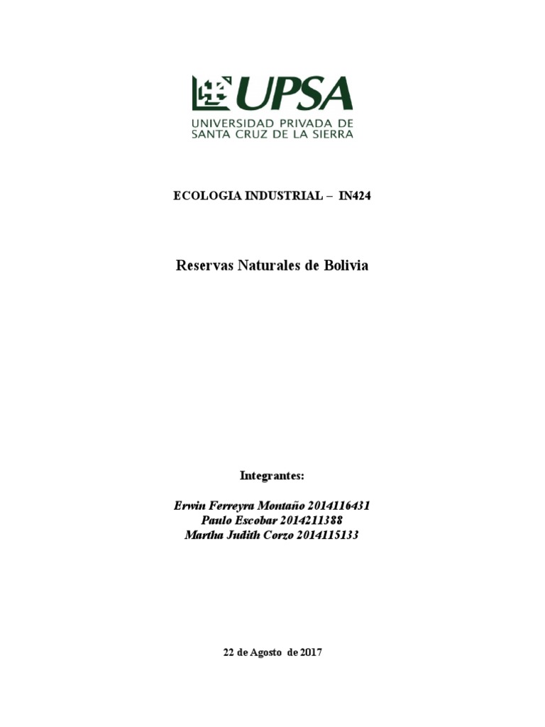 Reservas Naturales y Parques de Bolivia | PDF | Bolivia | Biodiversidad