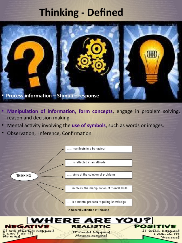 Thinking - Defined: - Process Information - Stimuli - Response | PDF