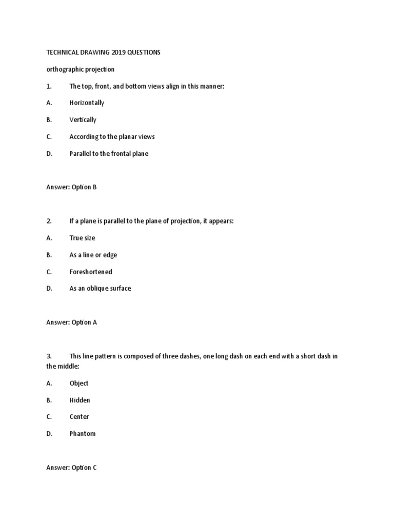 Technical Drawing Past Questions | PDF | Perspective (Graphical) | Gear
