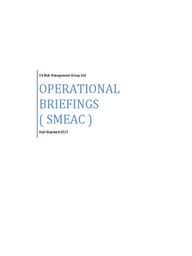 Understanding the SMEAC Model in Security | PDF | Information | Emergency