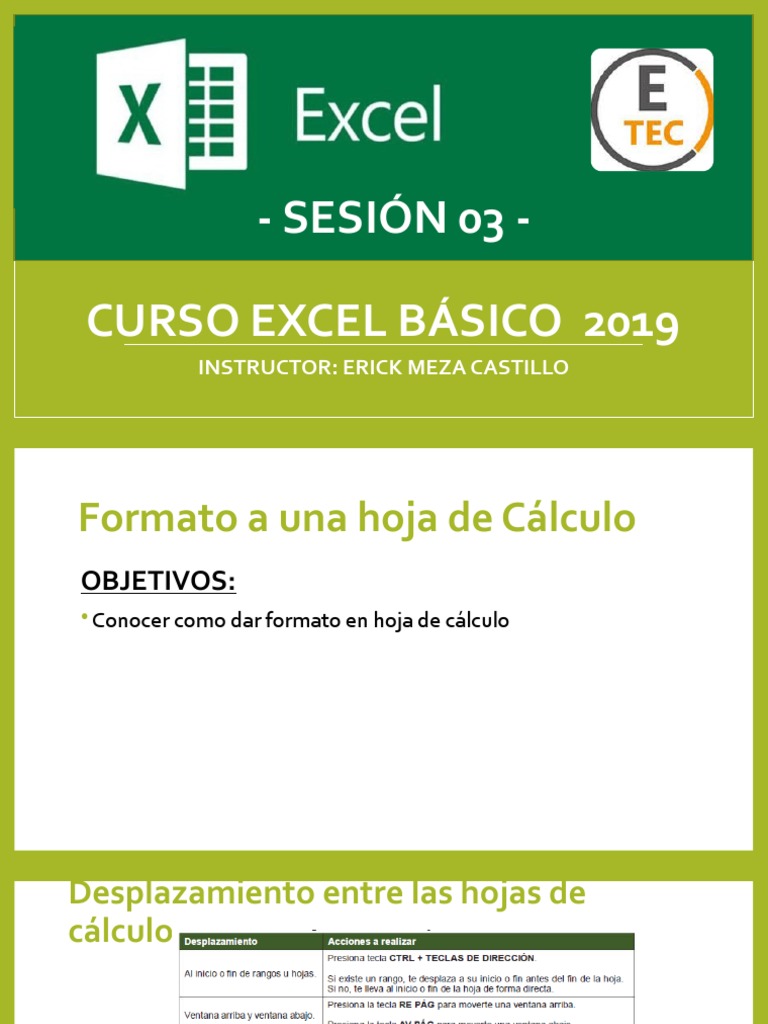 3.0 Curso Excel Básico 2019 - Sesión 03 | PDF