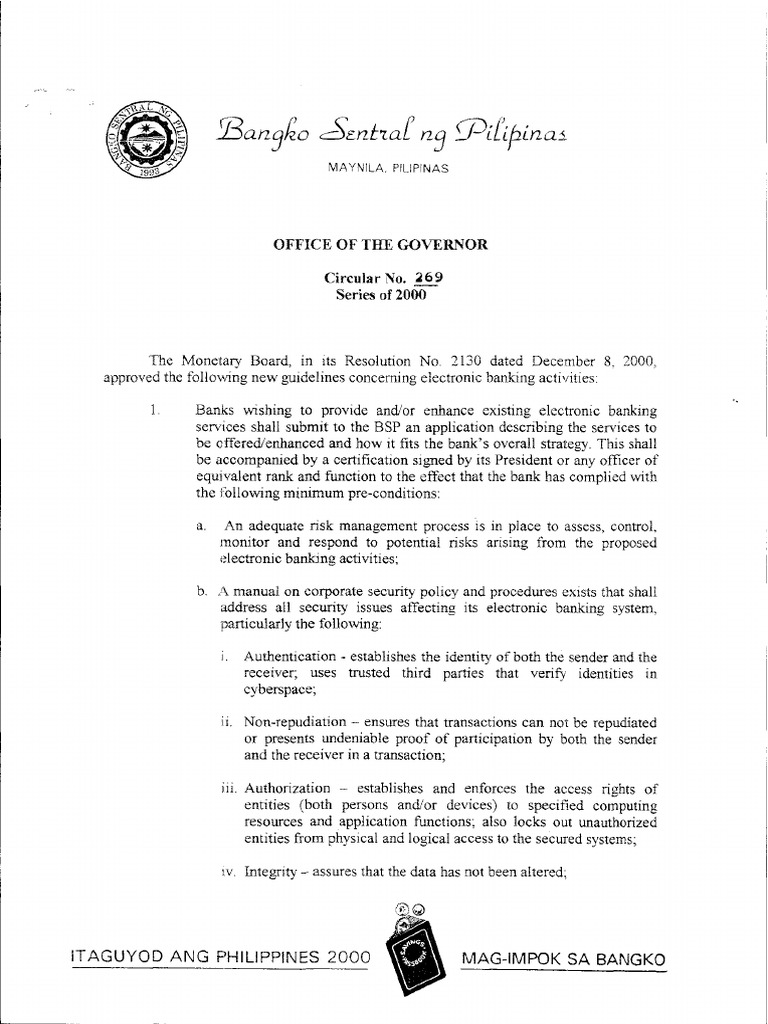 BSP Circular 269 PDF | PDF