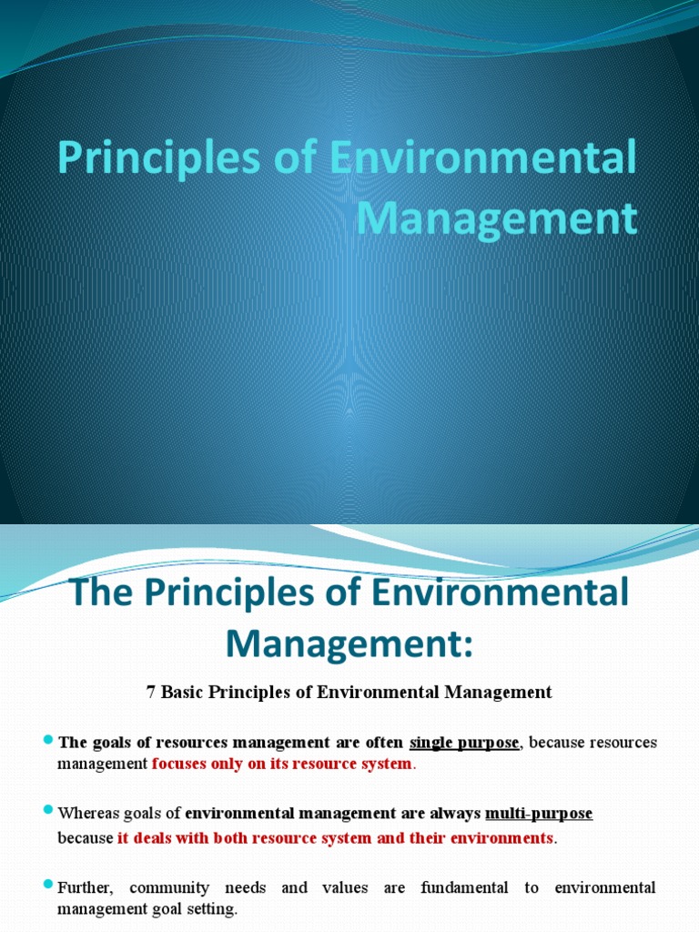 7 Principles of Environmental Management | PDF | Self-Improvement ...