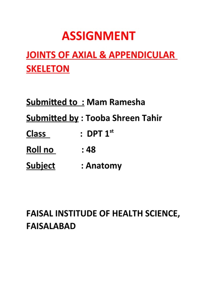 Anatomy Assignment | PDF | Social Science | Science & Mathematics