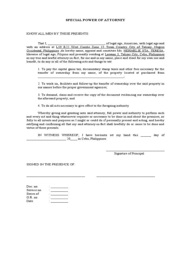 SPA Transfer of Title | PDF