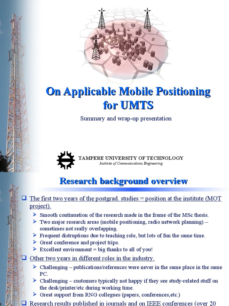 On Applicable Mobile Positioning For UMTS | PDF | Broadcasting ...