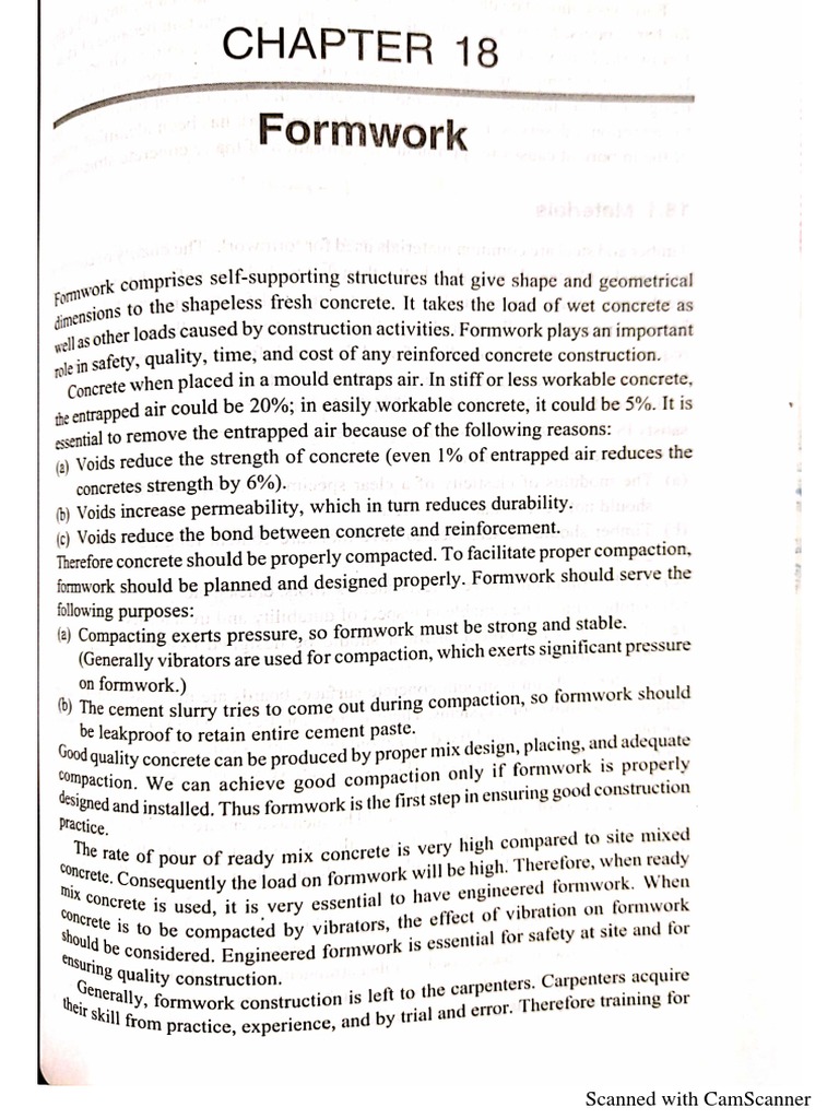 Unit 5 Formwork | PDF