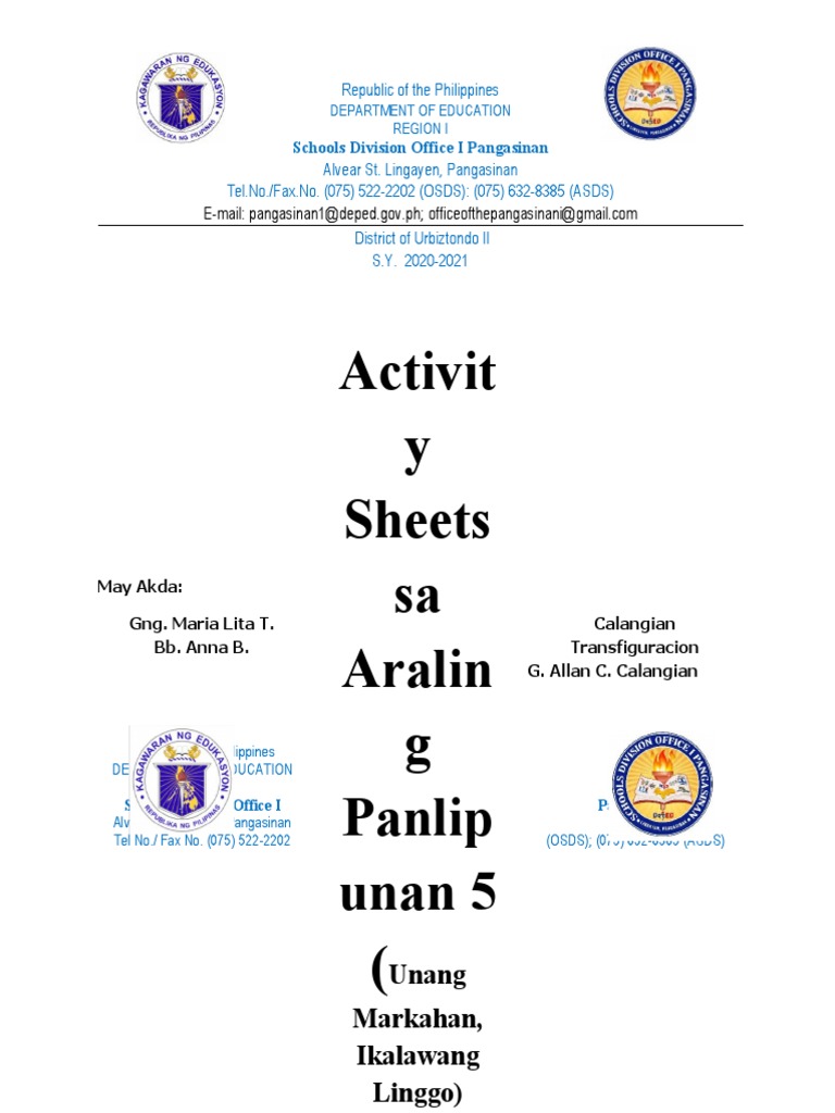 Quarter 1 Week 2 Activity Sheets in AP 5 | PDF