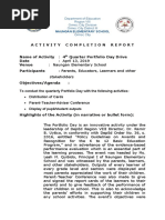 Activity Completion Report: Fourth Quarter Portfolio Day | PDF