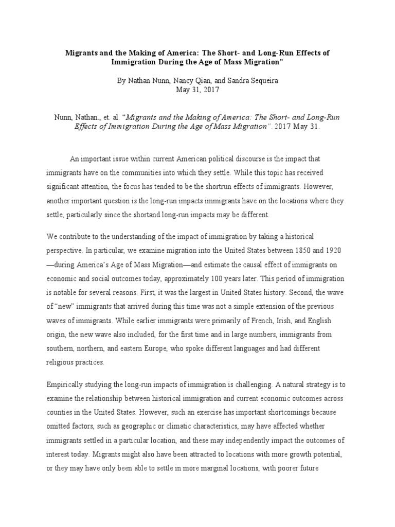 By Nathan Nunn, Nancy Qian, and Sandra Sequeira May 31, 2017 | PDF ...