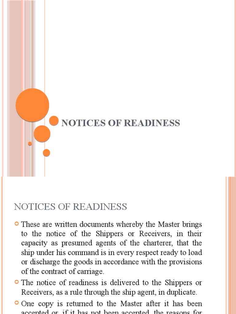Notices of Readiness | PDF