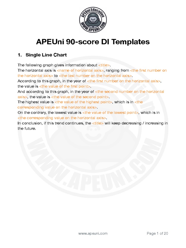 Apeuni 90-Score Di Templates: 1. Single Line Chart | PDF
