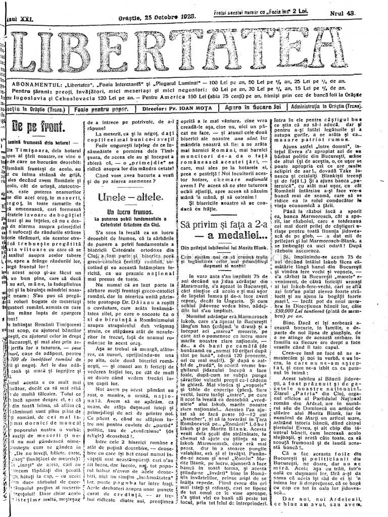 Libertatea - 25 Oct 1928 - Nr. 48 PDF | PDF