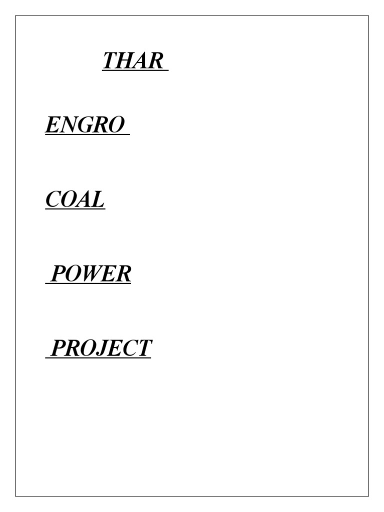 Thar Engro Coal Power Project | PDF