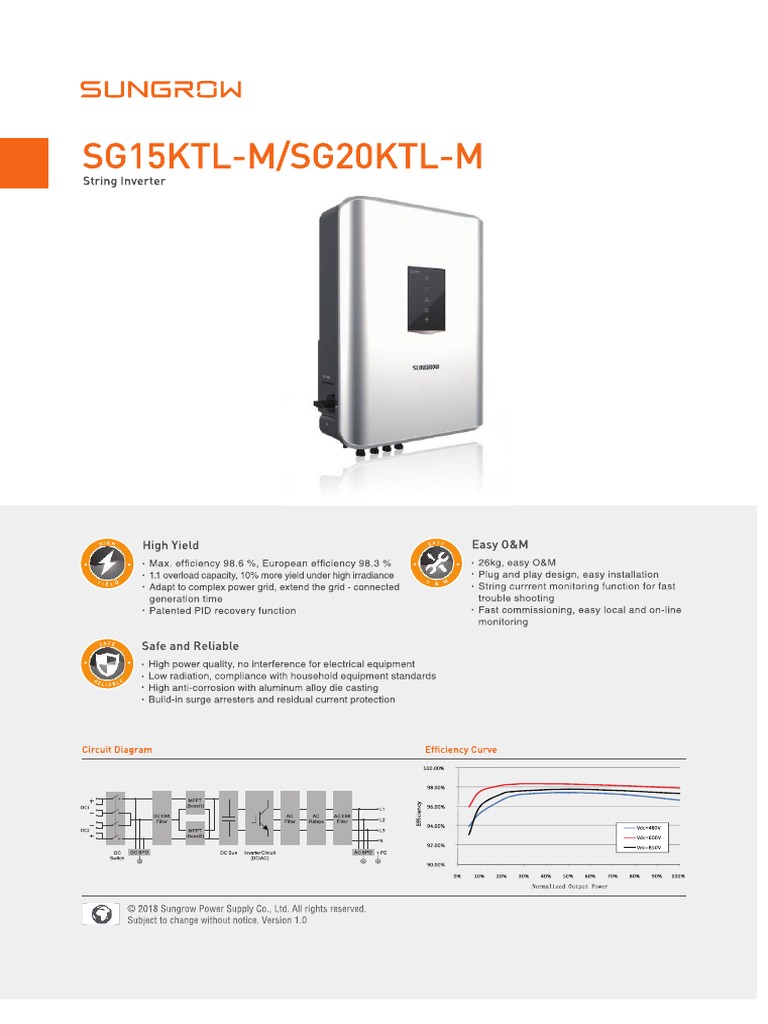 SunGrow 125kW Phase String Inverter, SG125HV Greentech, 57% OFF