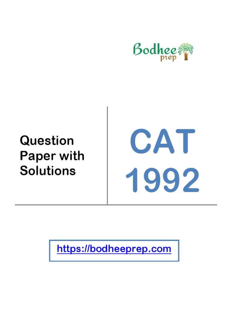 CAT 1992 Question Paper With Solution