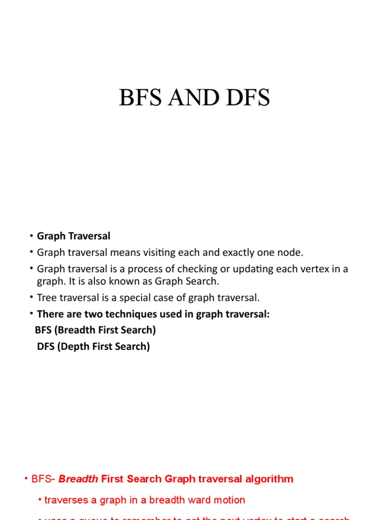 BFS and DFS | PDF | Algorithms And Data Structures | Combinatorics BFS and DFS | PDF | Algorithms And Data Structures | Combinatorics