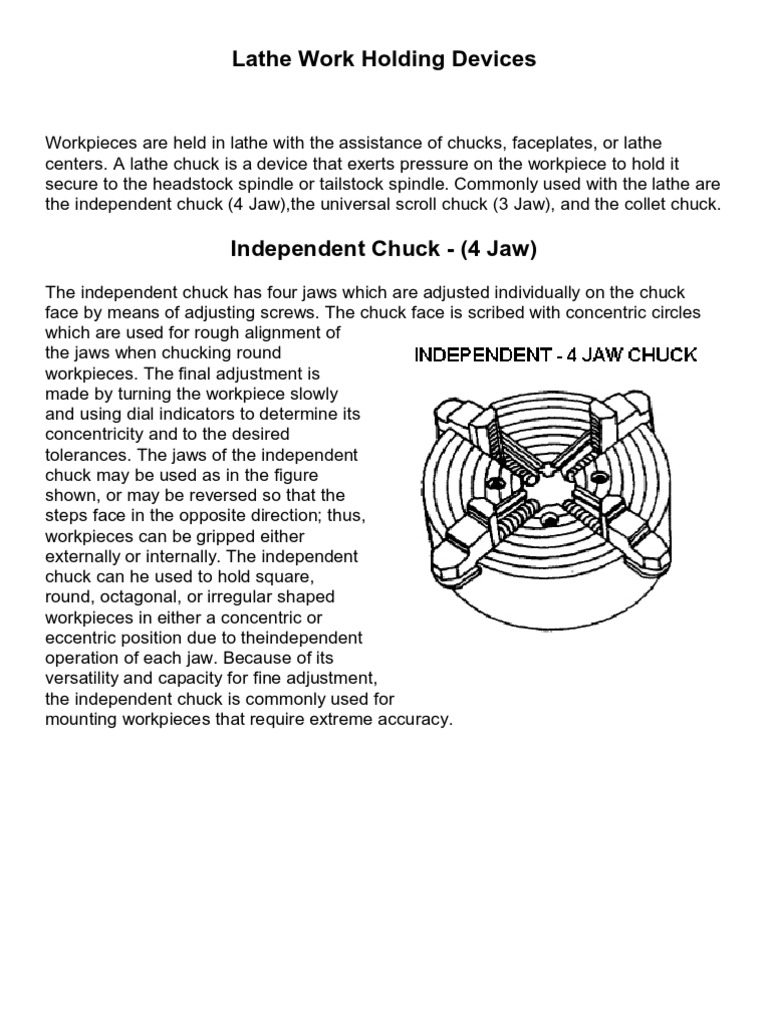 27 - Lathe Work Holding Devices | PDF | Tools | Metalworking