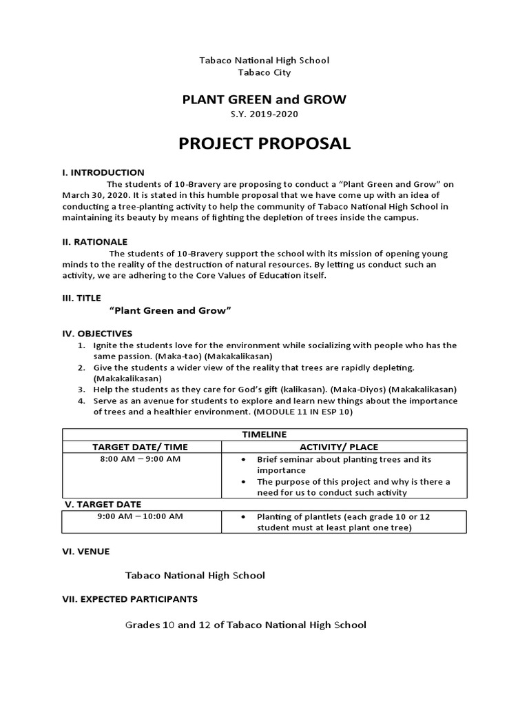 Project Proposal: Plant Green and Grow | PDF | Learning
