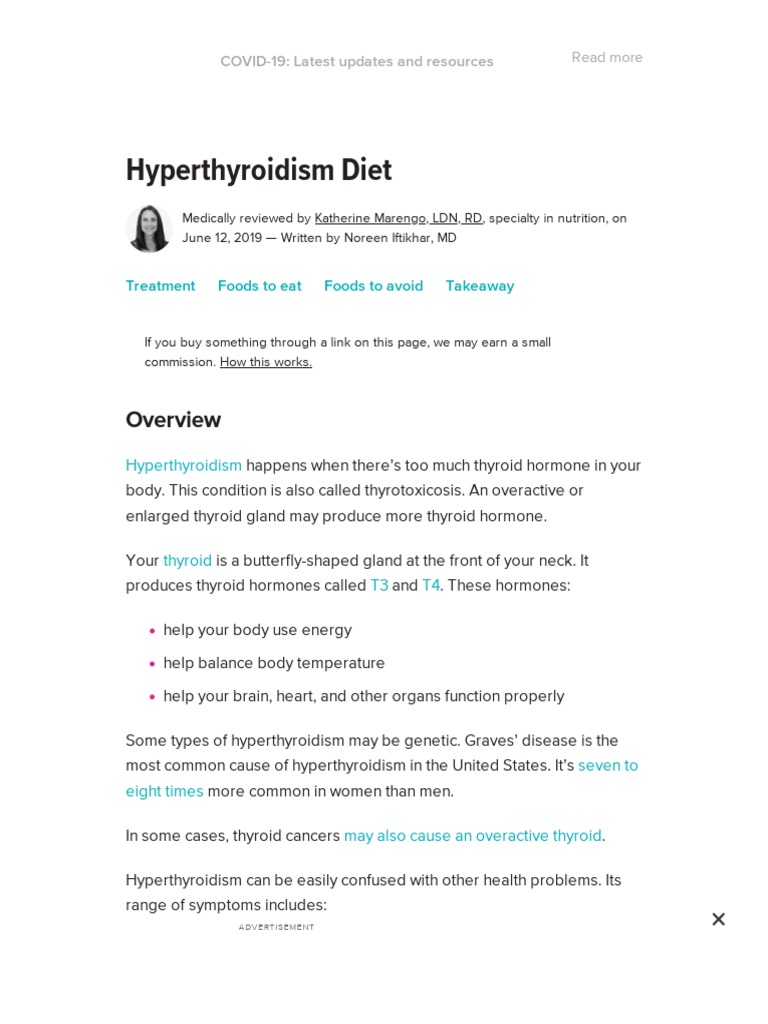 Hyperthyroidism Diet Plan - Foods To Eat and Foods To Avoid PDF | PDF