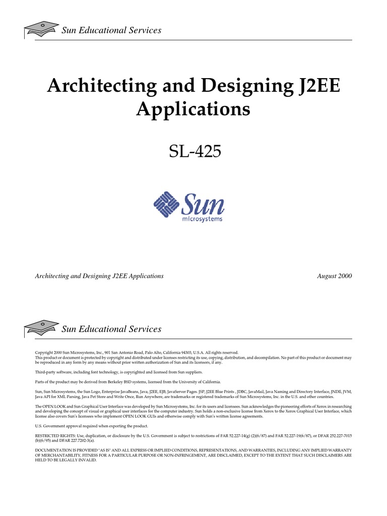 Sun Educational Services - SL-425 - Architect Ing and Designing J2EE ...