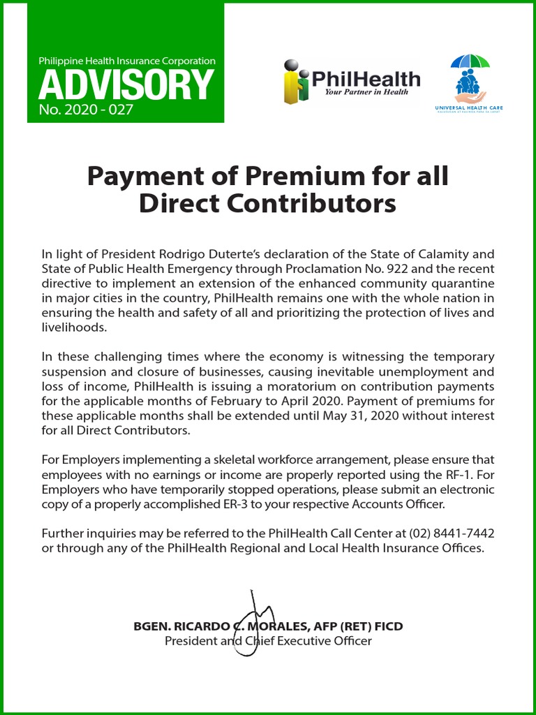 Philhealth Advisory No. 2020-0027 PDF | PDF