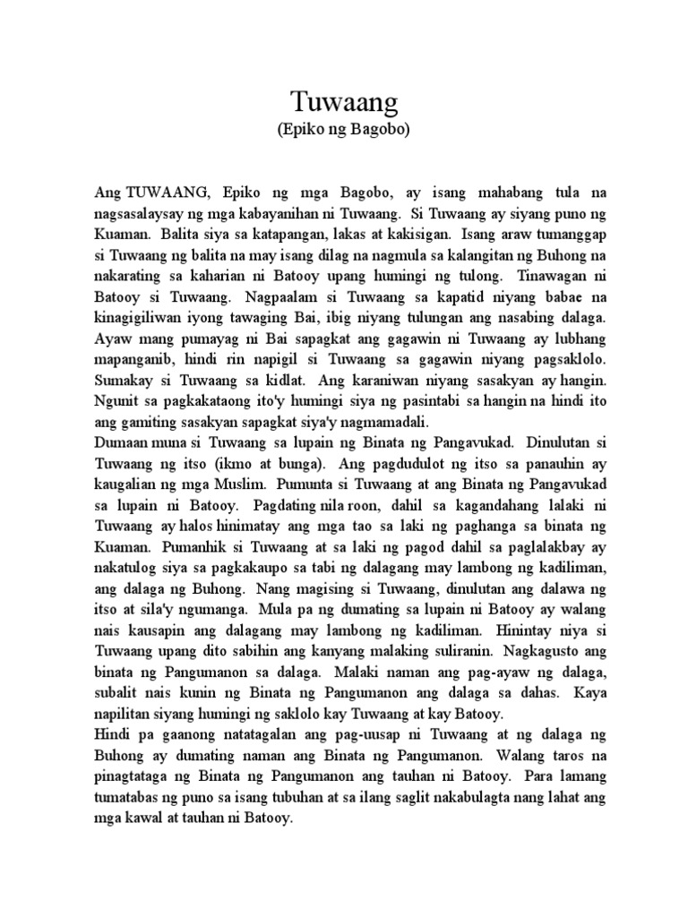 Tuwaang | PDF