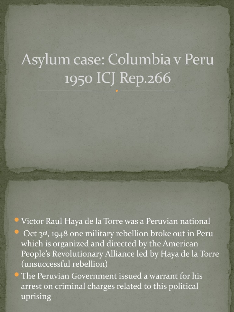 Asylum Case | PDF