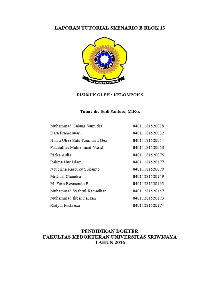 LAPORAN TUTORIAL SKENARIO B BLOK 13 Fix | PDF