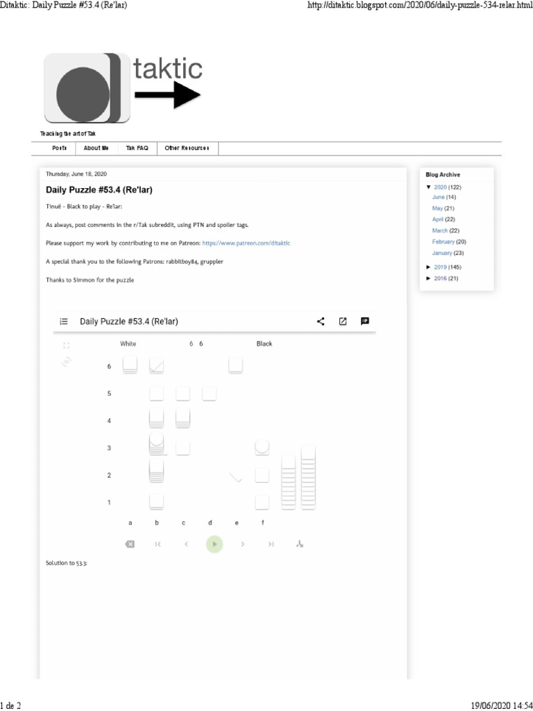 Teaching The Art of Tak Posts About Me Tak Faq Other Resources | PDF