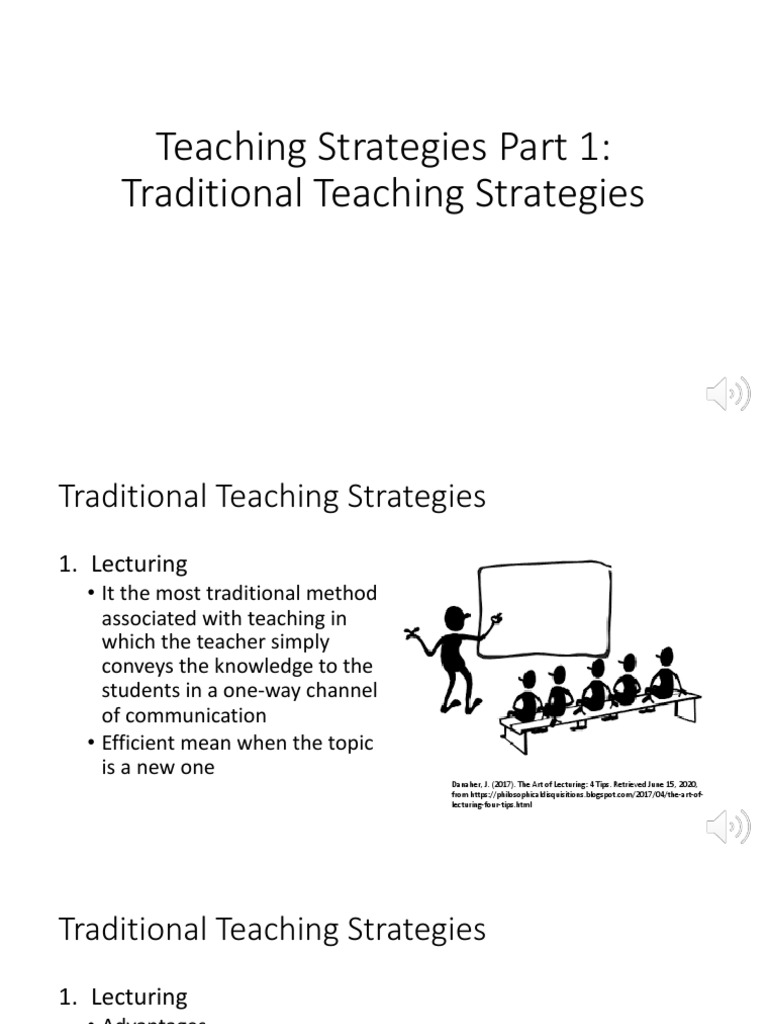 Teaching Strategies Part 1: Traditional Teaching Strategies | PDF