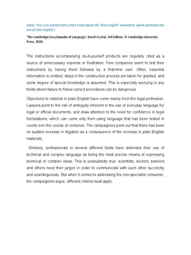 The Cambridge Encyclopedia of Language', David Crystal, 3rd Edition, © Cambridge University ...