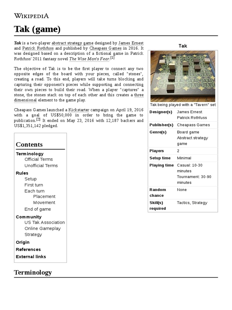 Tak (Game) PDF | PDF