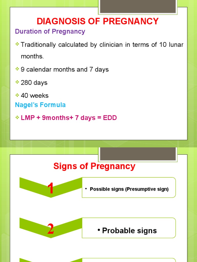 Key Signs for Pregnancy Diagnosis | PDF