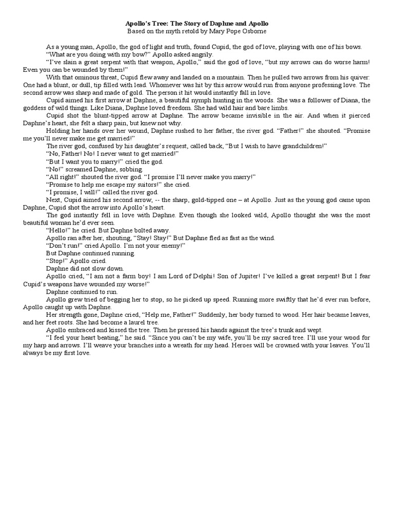 Apollo's Tree: The Story of Daphne and Apollo | PDF