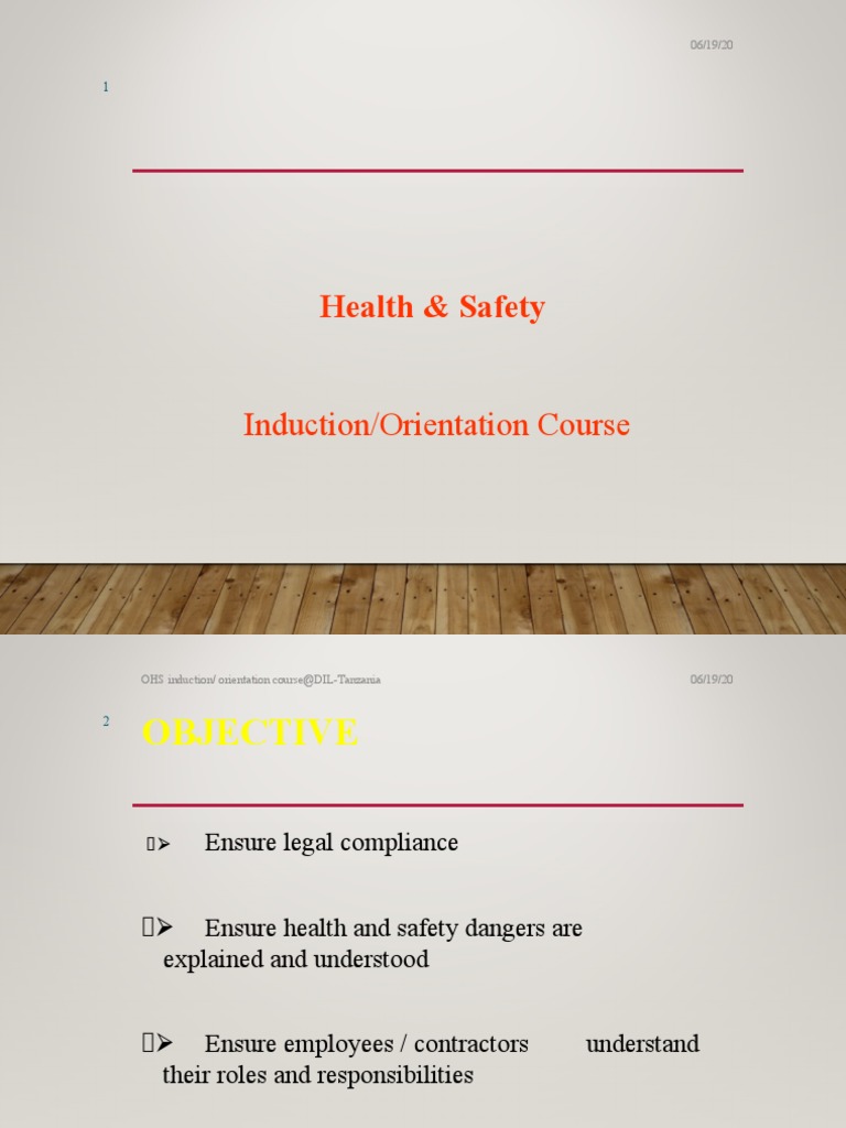 Health & Safety Induction Overview | PDF | Personal Protective ...