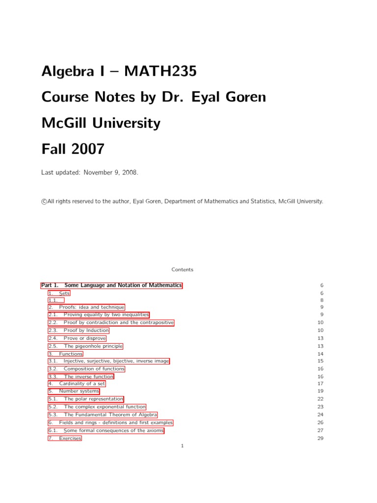 Course Notes Math 235 | PDF | Group (Mathematics) | Mathematical Proof