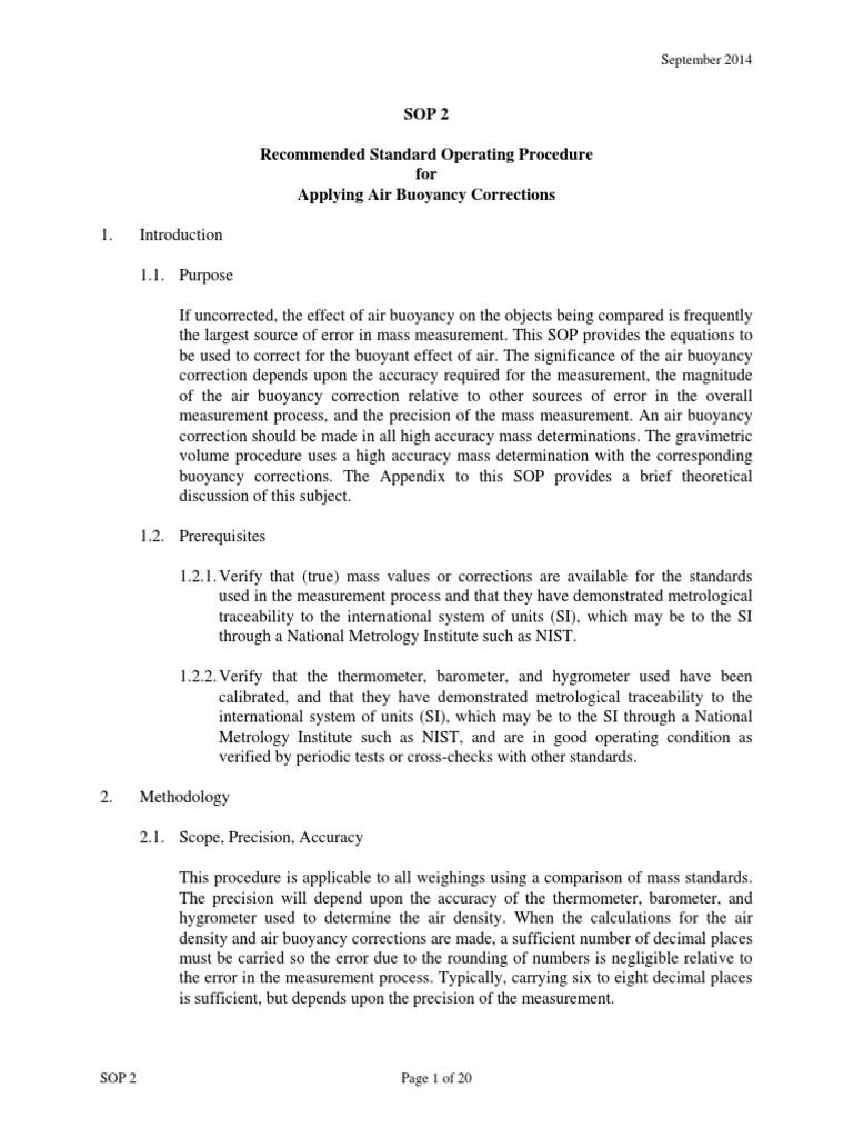 Sop 2 Recommended Standard Operating Procedure For Applying Air ...