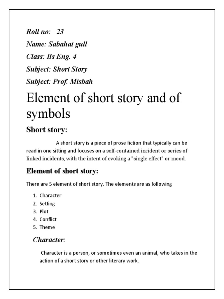 An Analysis of the Key Elements and Symbolism in Short Stories | PDF