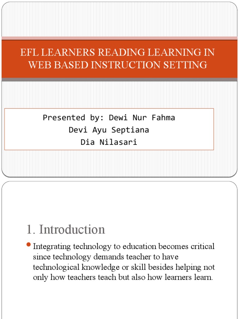 Efl Learners Reading Learning in Web Based Instruction Setting | PDF