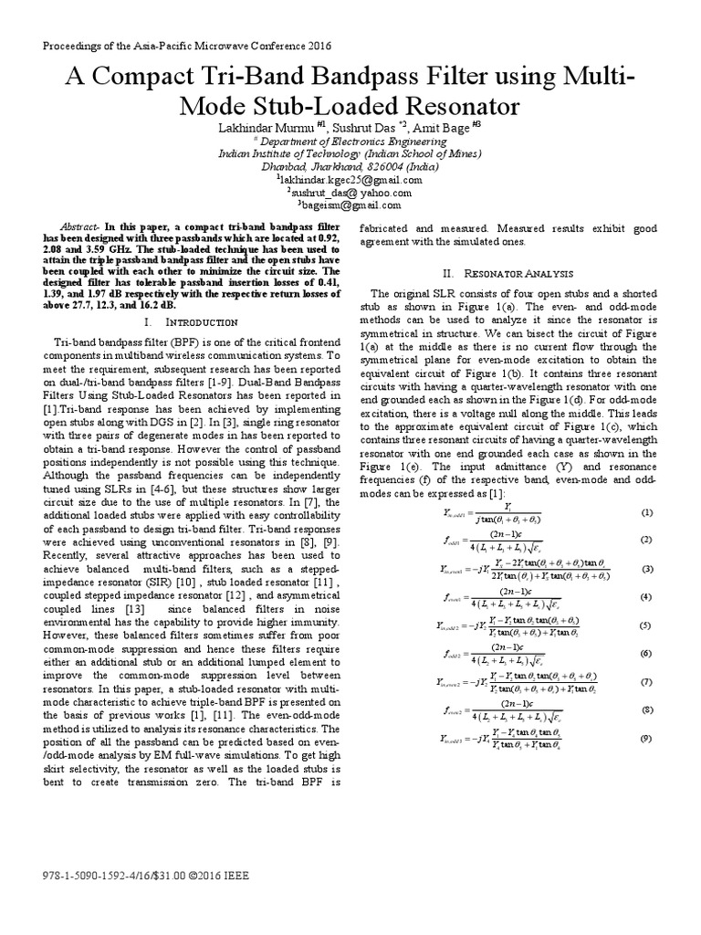Tri Bandpass PDF | PDF | Teaching Methods & Materials