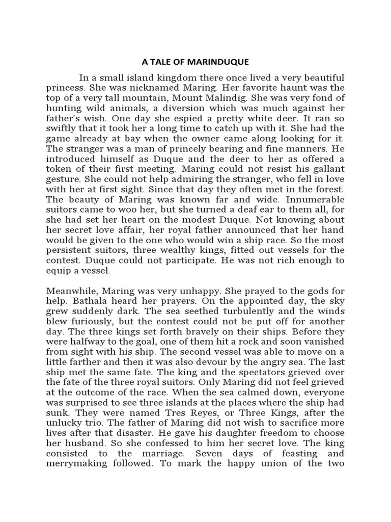 A Tale of Marinduque | PDF