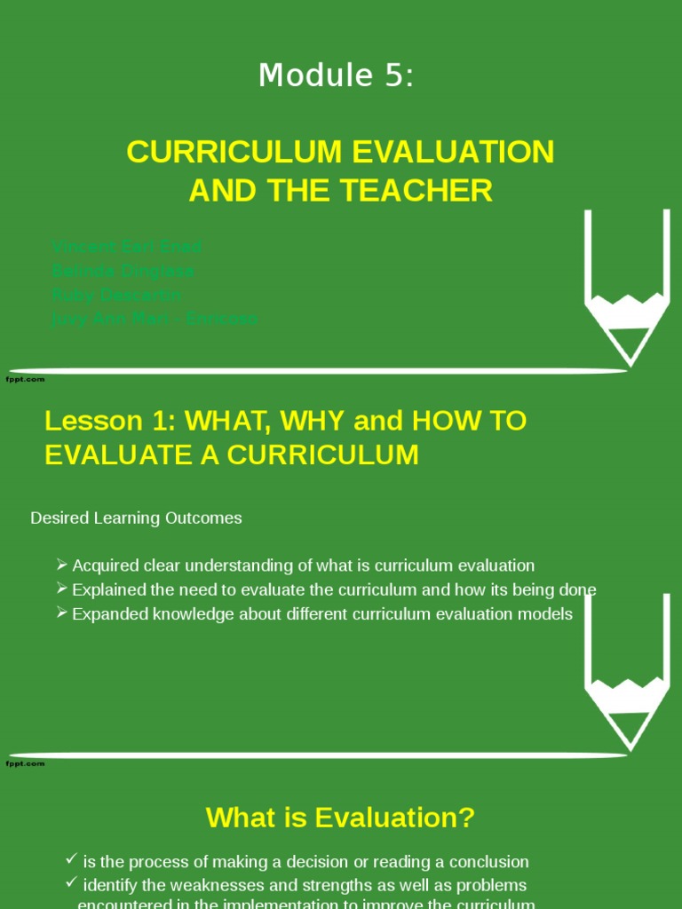 Curriculum Evaluation and The Teacher PDF | PDF