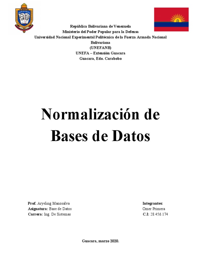 Normalización de Bases de Datos | PDF