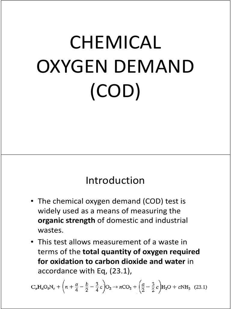 Chemical Oxygen Demand PDF | PDF